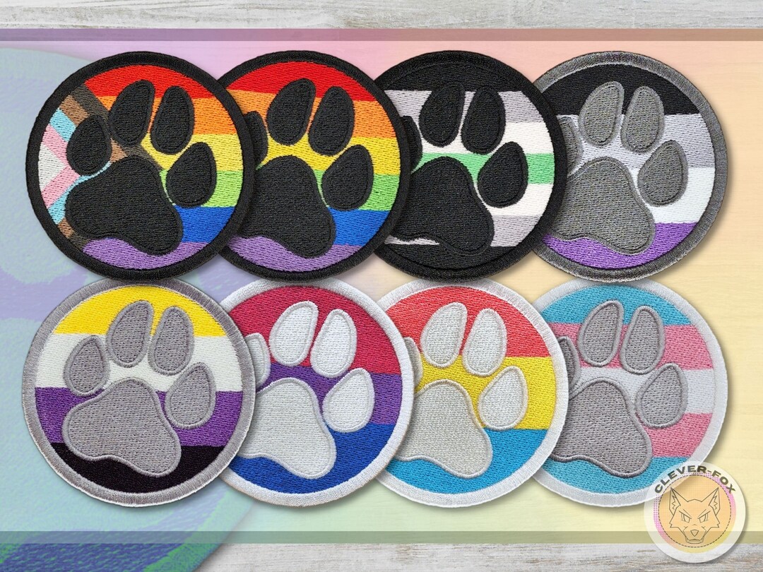 LGBTQ Furry Paw Embroidered Pride Patches - Etsy