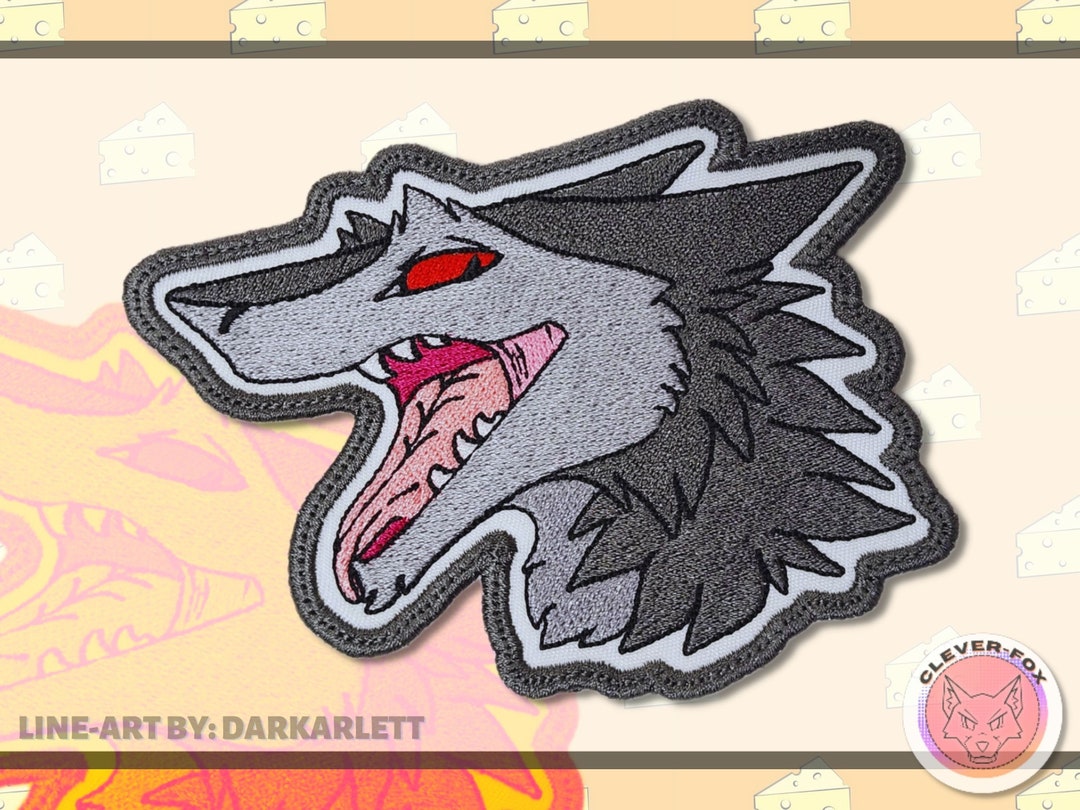 Sergal 2.0 Furry Themed Embroidered Patch lineart by Darkarlett - Etsy