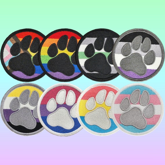 LGBTQ Furry Paw Embroidered Pride Patches - Etsy