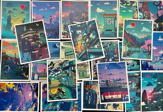 Anime Background Scenery Sticker Collection - Etsy India