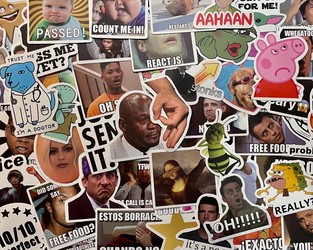 Funny MEME Sticker Collection Transparent Waterproof - Etsy