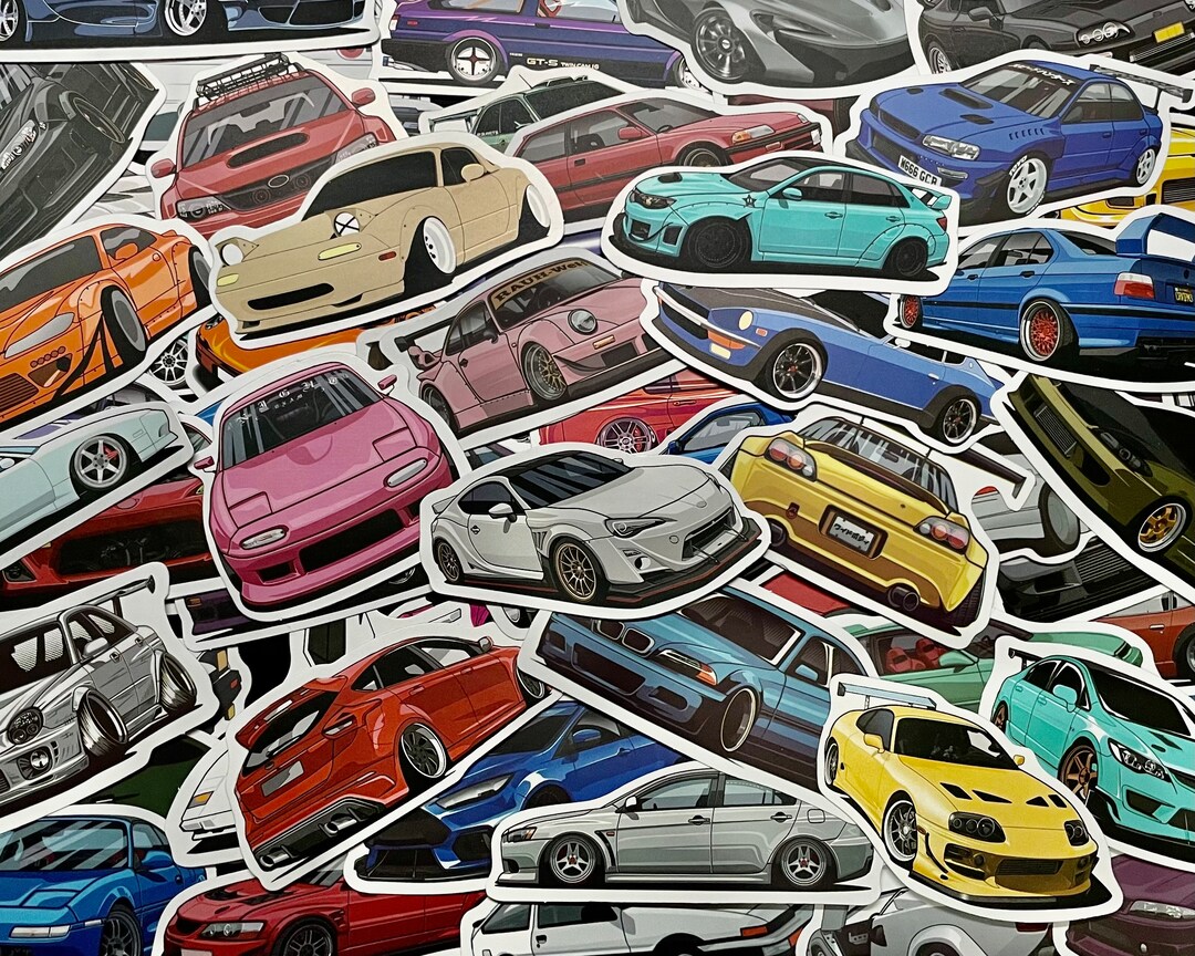 Buy Retro Style Cars Sticker Collection High Quality Waterproof Online ...