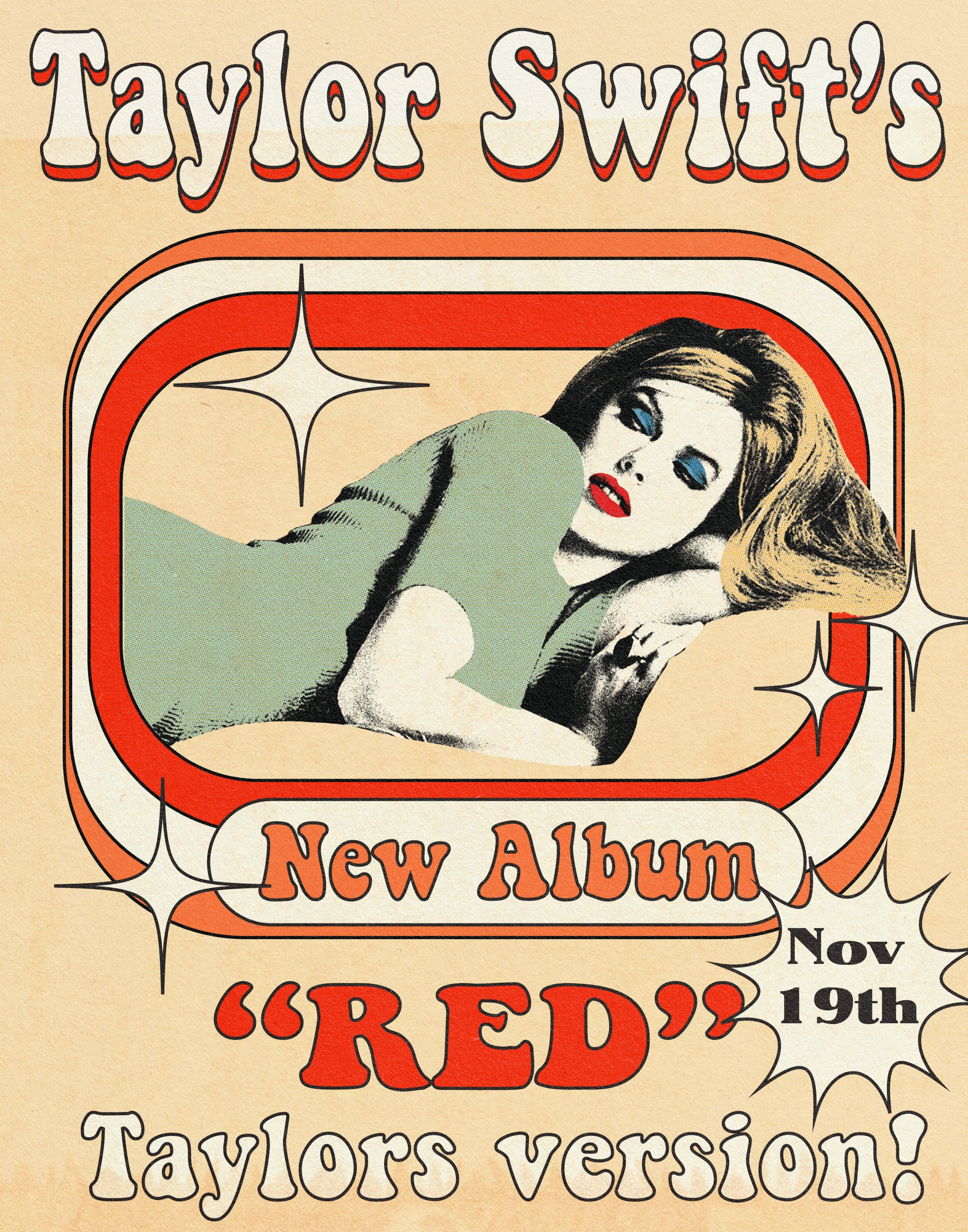 Taylor Swift Red TV Retro, Vintage, Indie Aesthetic, Inspired Poster DIGITAL DOWNLOAD - Etsy