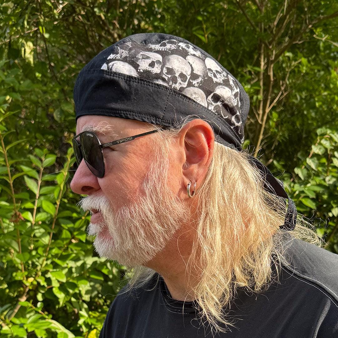 Skull Biker Cap: Black Cotton Do-rag Helmet Liner - Etsy