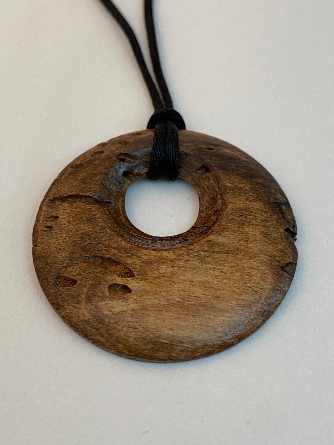 Hand Turned Wood Pendant Necklace English Walnut - Etsy