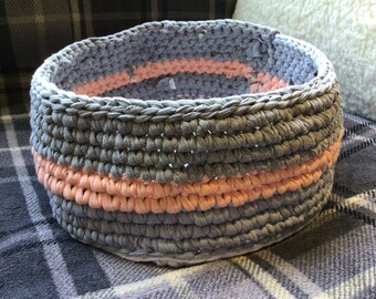 Rag Crochet Basket | Etsy