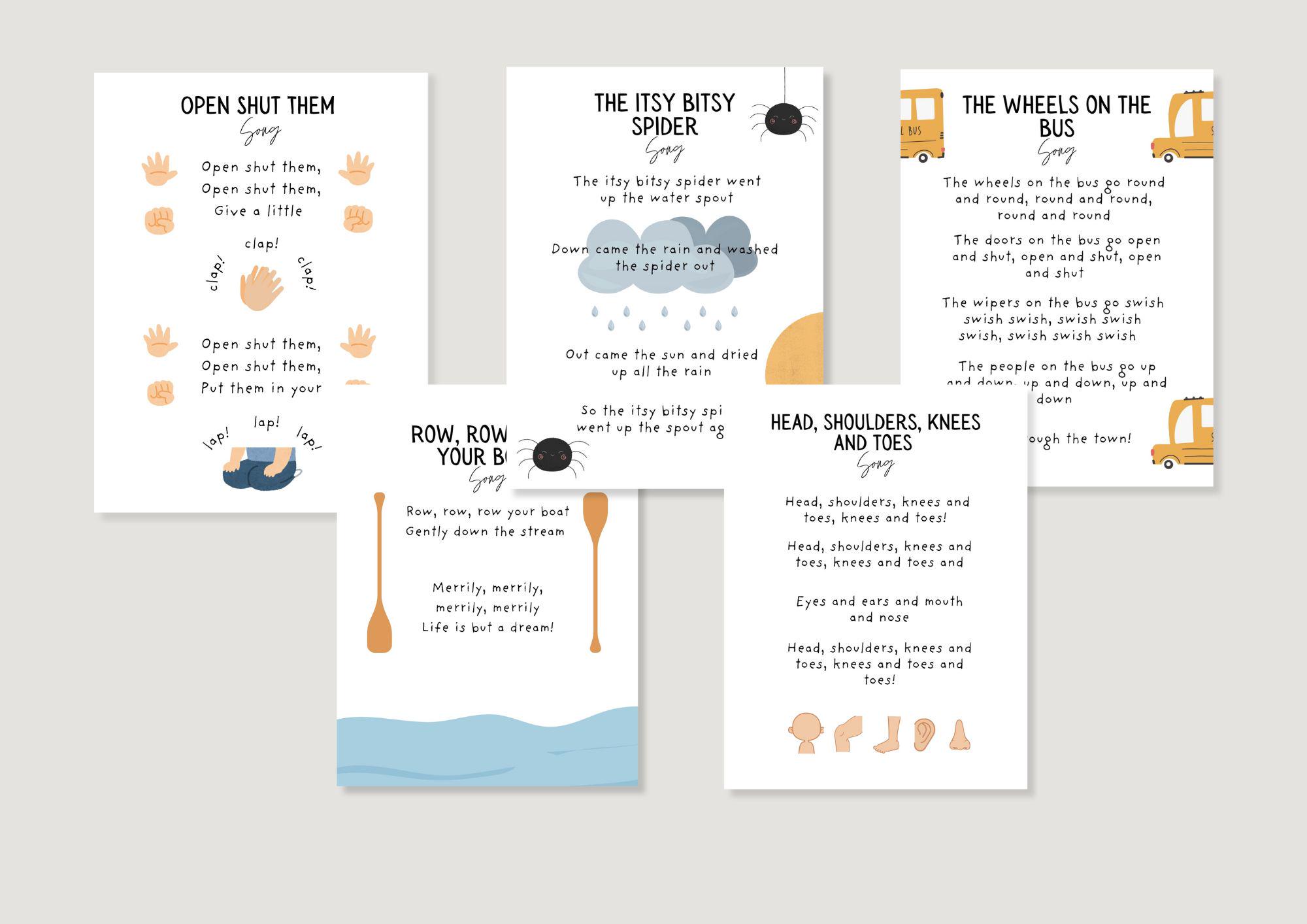 Children's Songs Posters Classroom Nursery Rhyme - Etsy