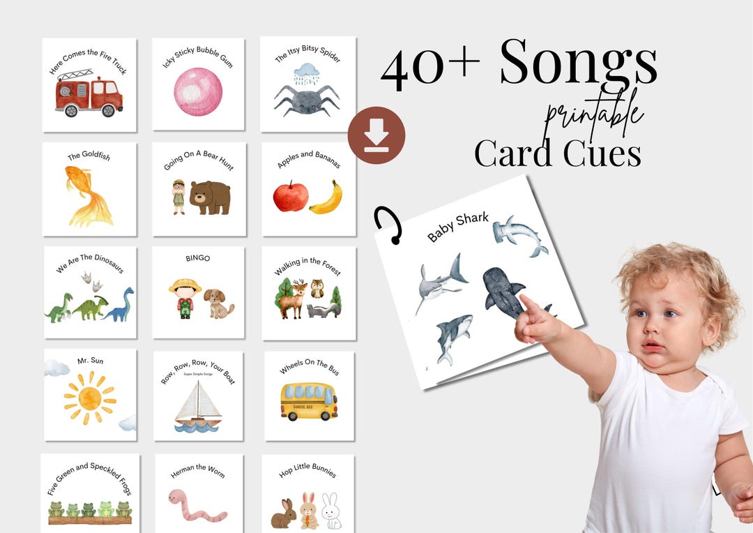 Childrens Songs Card Picture Communication Cues - Etsy