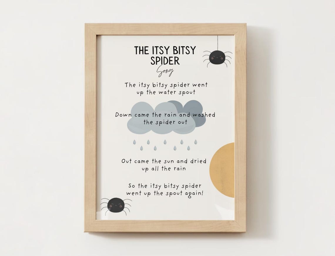 Children's Songs Posters Classroom Nursery Rhyme - Etsy