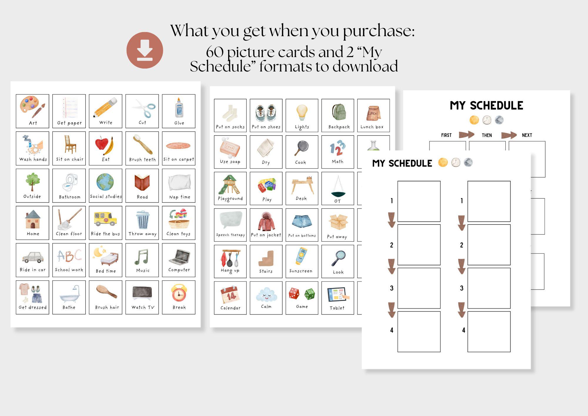 First Then Picture Cards Routine Schedule - Etsy