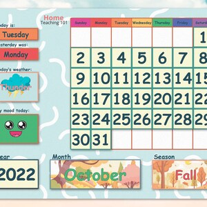 Montessori Calendar, Printable Calendar, Kids Calendar, Homeschool ...