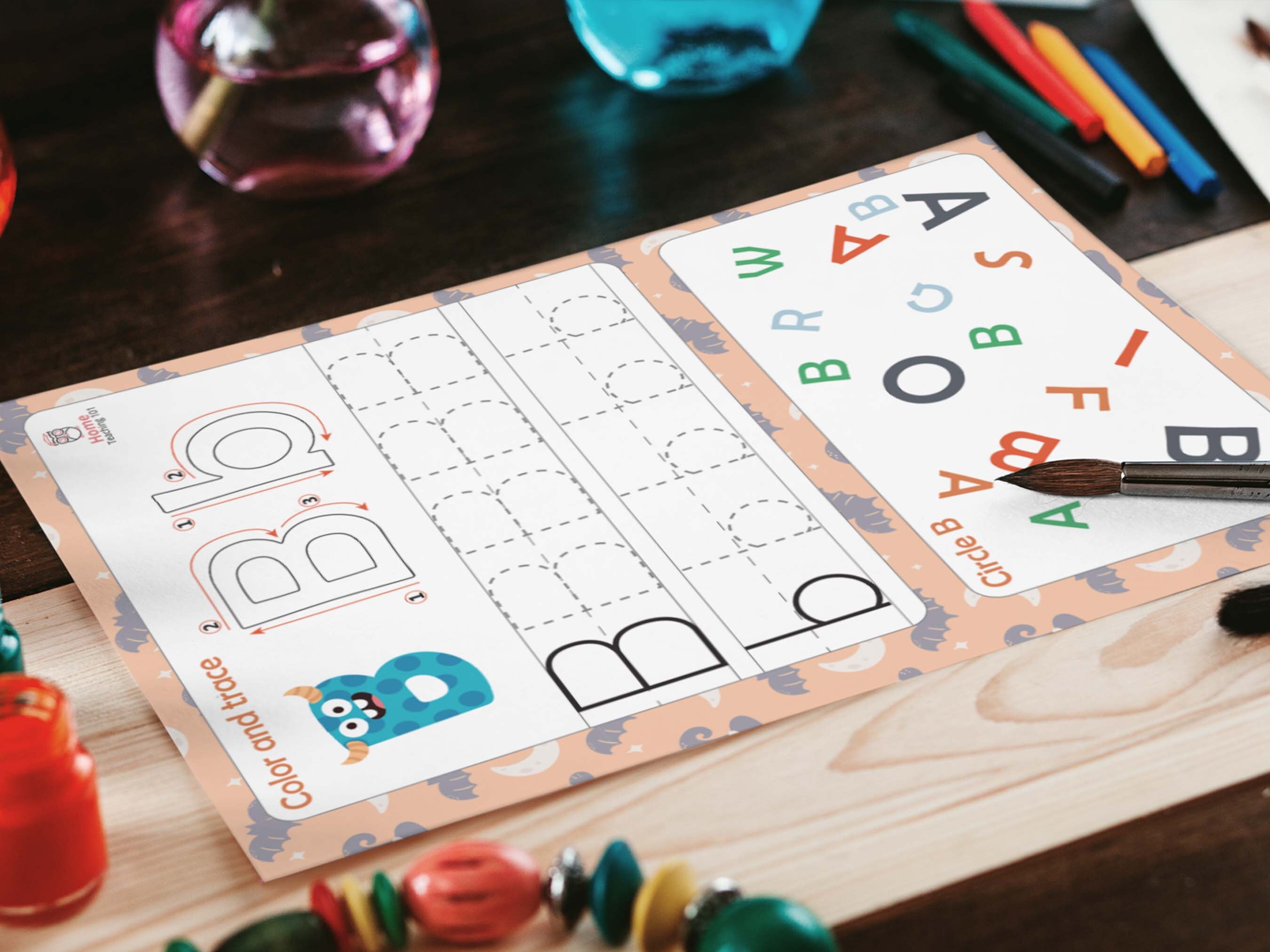 Halloween Alphabet Practice Illustrated Worksheets. Letter Coloring ...