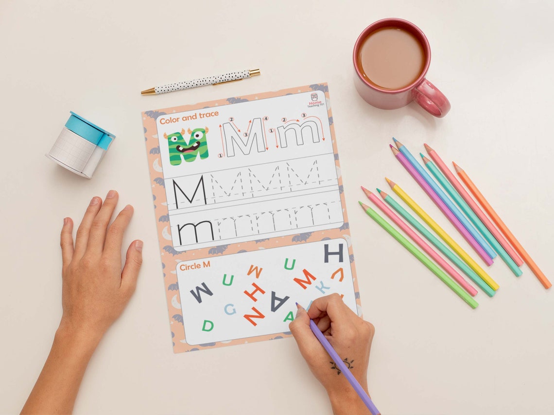 Halloween Alphabet Practice Illustrated Worksheets. Letter Coloring ...