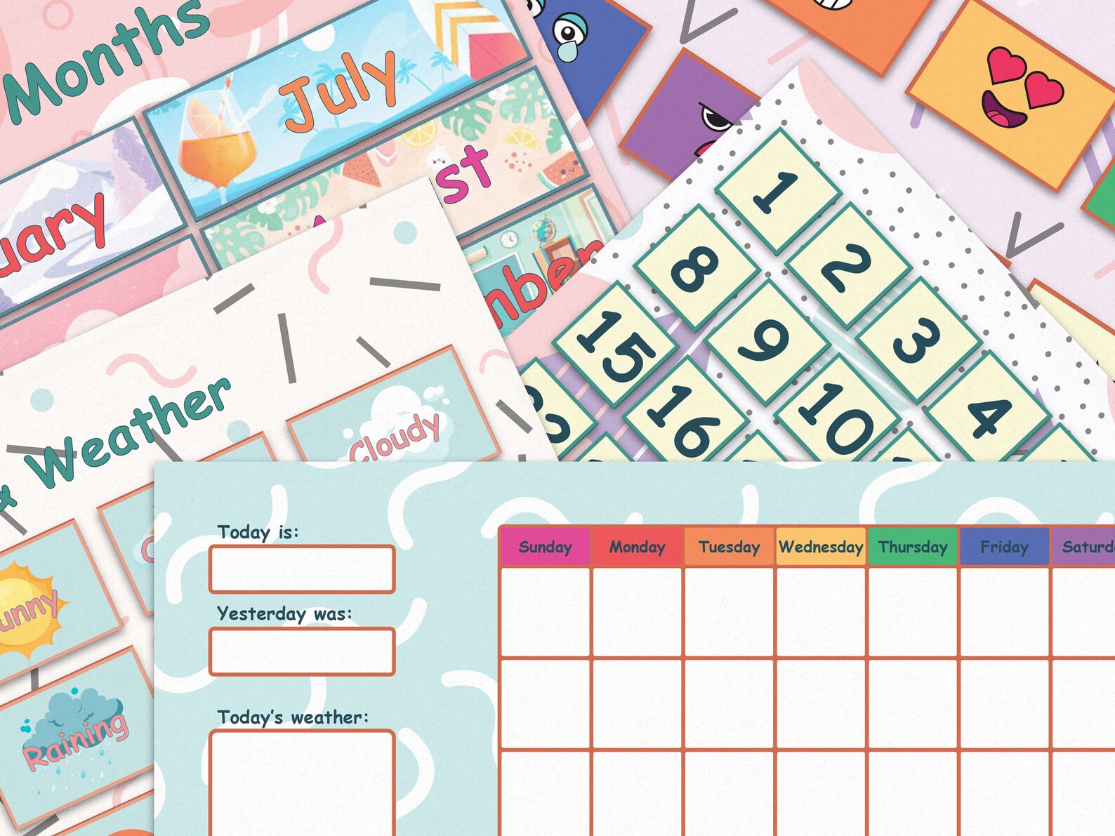 Montessori Calendar, Printable Calendar, Kids Calendar, Homeschool ...