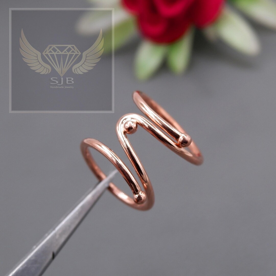 Copper Finger Splint Ring - Sterling Silver Lateral Deviation Arthritis ...
