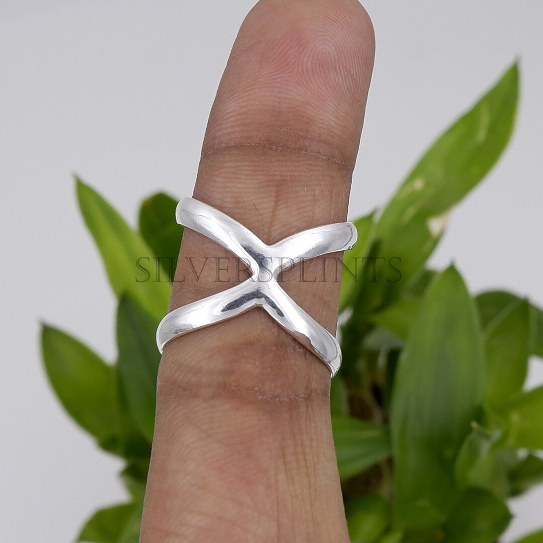 Chevron Splint Ring Arthritis Finger Splint 925 Sterling Silver Finger ...