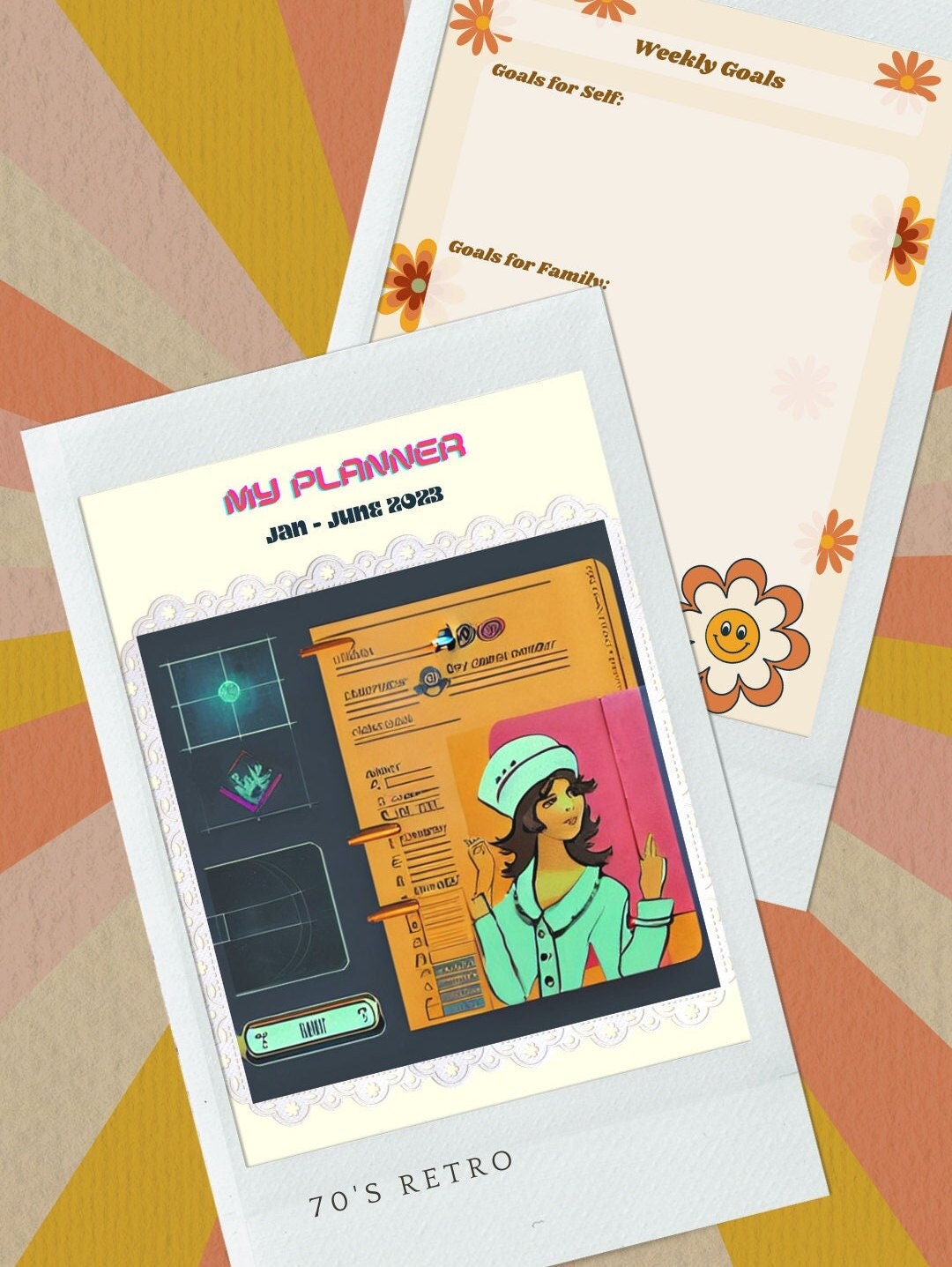 Retro Hippie 2023 Digital Planner - Etsy