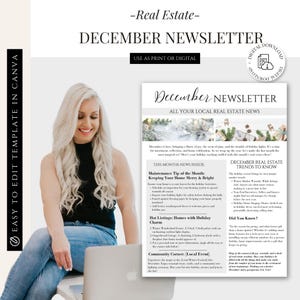 December Real Estate Newsletter Template | Editable Canva Template ...