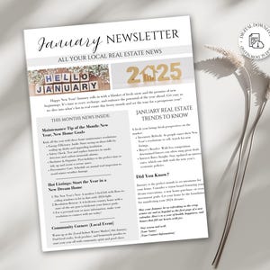 January Real Estate Newsletter Template | Editable Canva Template ...