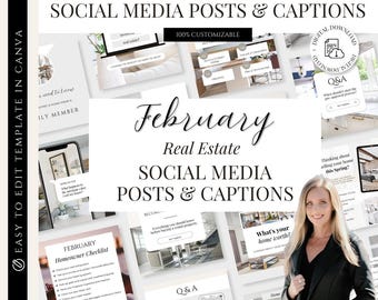 January Social Media Posts | With Captions | New Year Real Estate Agent ...