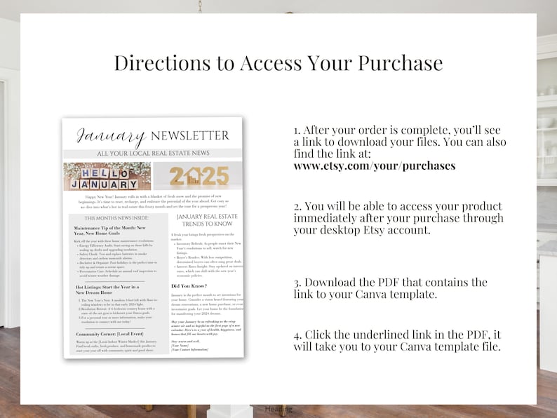 January Real Estate Newsletter Template | Editable Canva Template ...