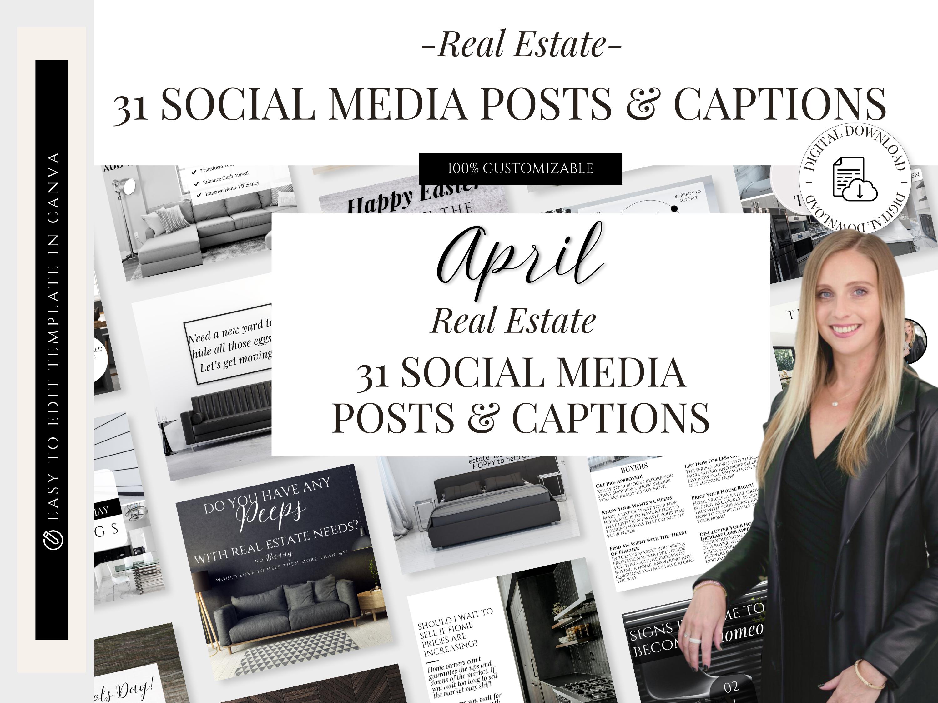 April Real Estate Social Media Posts | 31 Captions & Hashtags ...