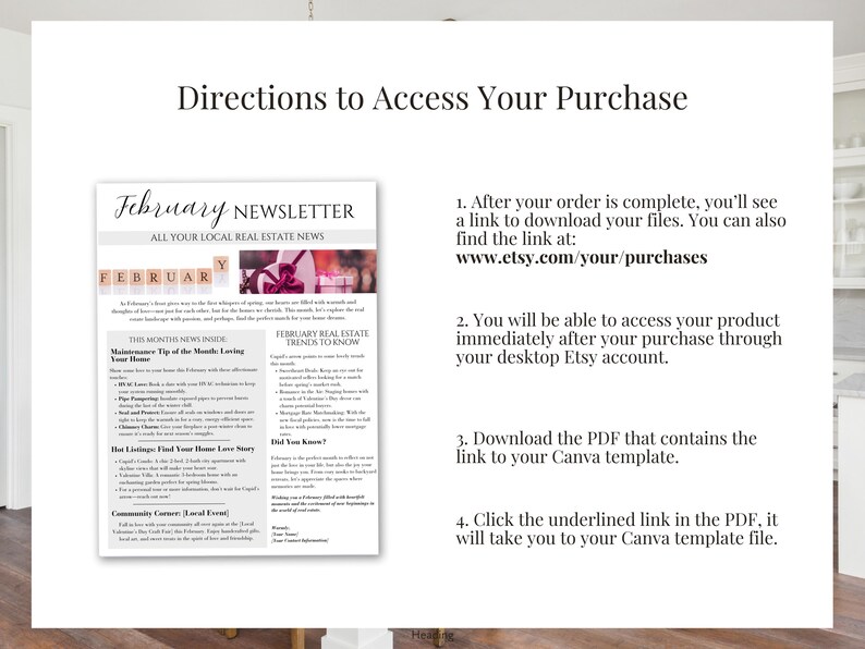 February Real Estate Newsletter Template | Editable Canva Design ...