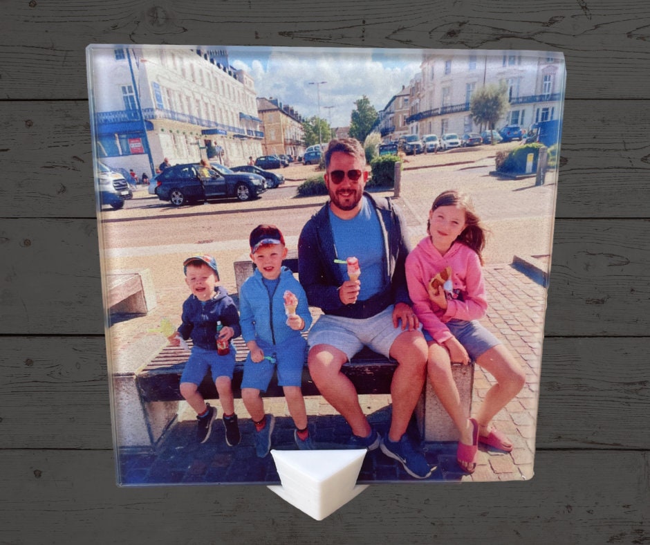 Glass Photo, Personalised Square Printed Photo 10x10cm Including Stand ...