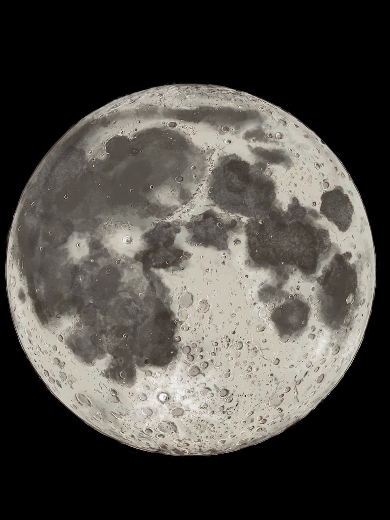 Moon Map With Labels, Poster and Moon Landing Pages | Printable - Etsy ...