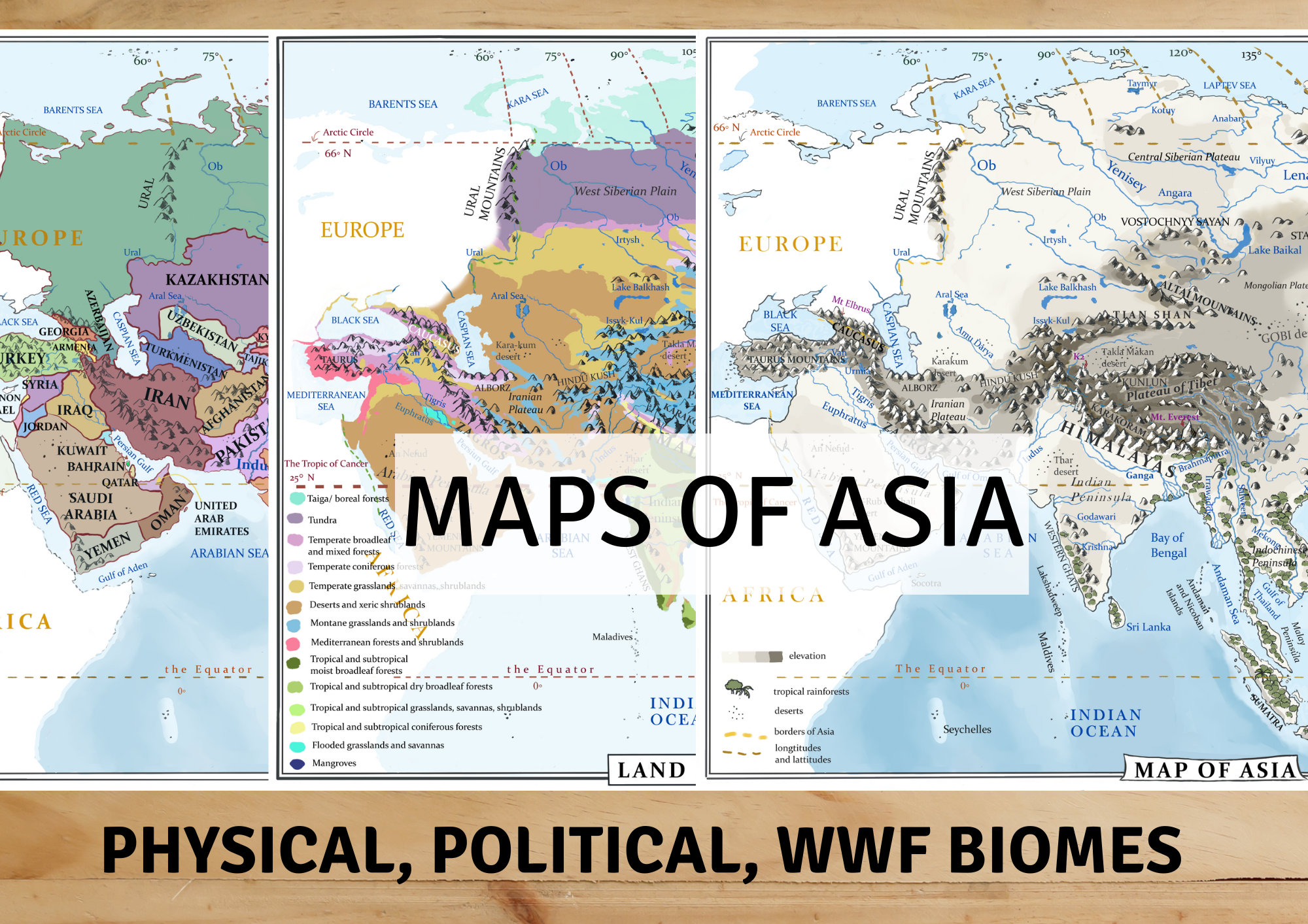 Maps of Asia - Physical, Political, and Biomes - Printable Geography ...