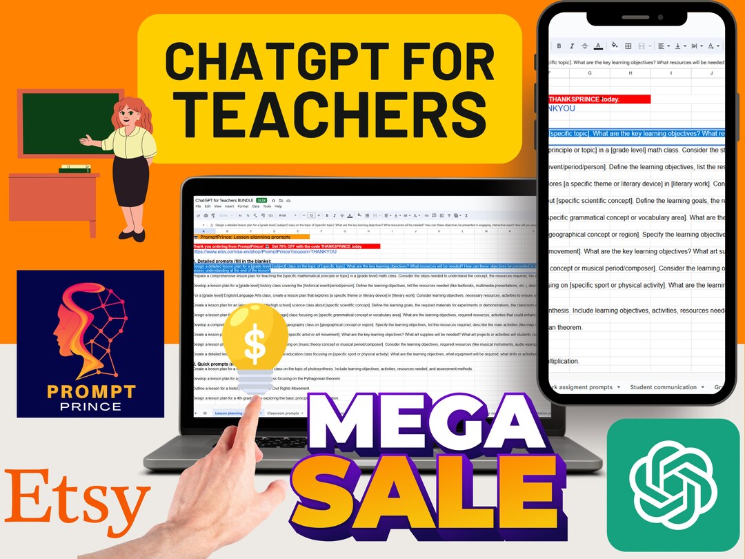 2024 Chatgpt Teacher Prompts Chatgpt for Teachers Excel SAVE Time ...