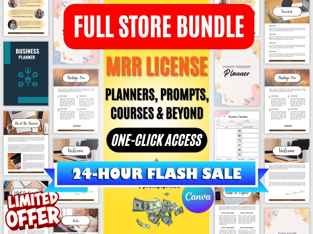 2024 Full PLR Shop Access: PLR Printable Planners, Plr Canva Planner ...