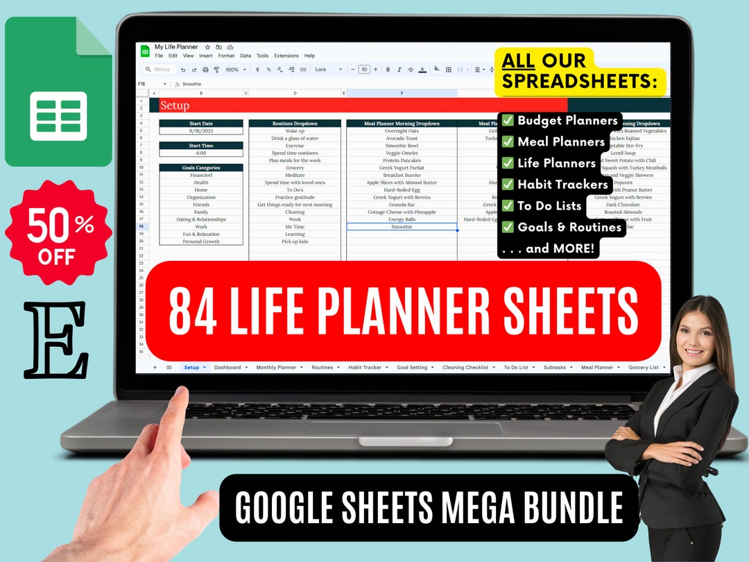 PLR Spreadsheets, Life Planner Bundle: Life Planners, Health Fitness ...