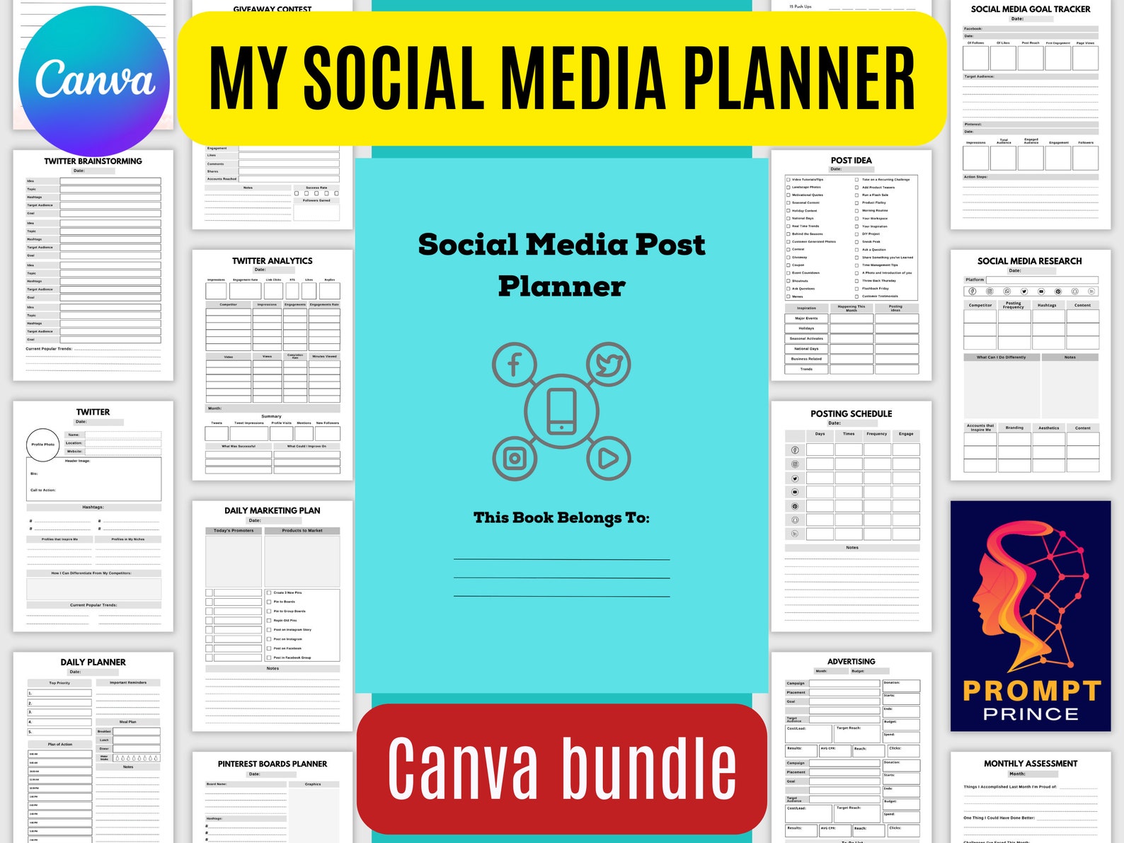 2024 Canva Planners Social Media, Post Planner, Canva Instagram Planner ...