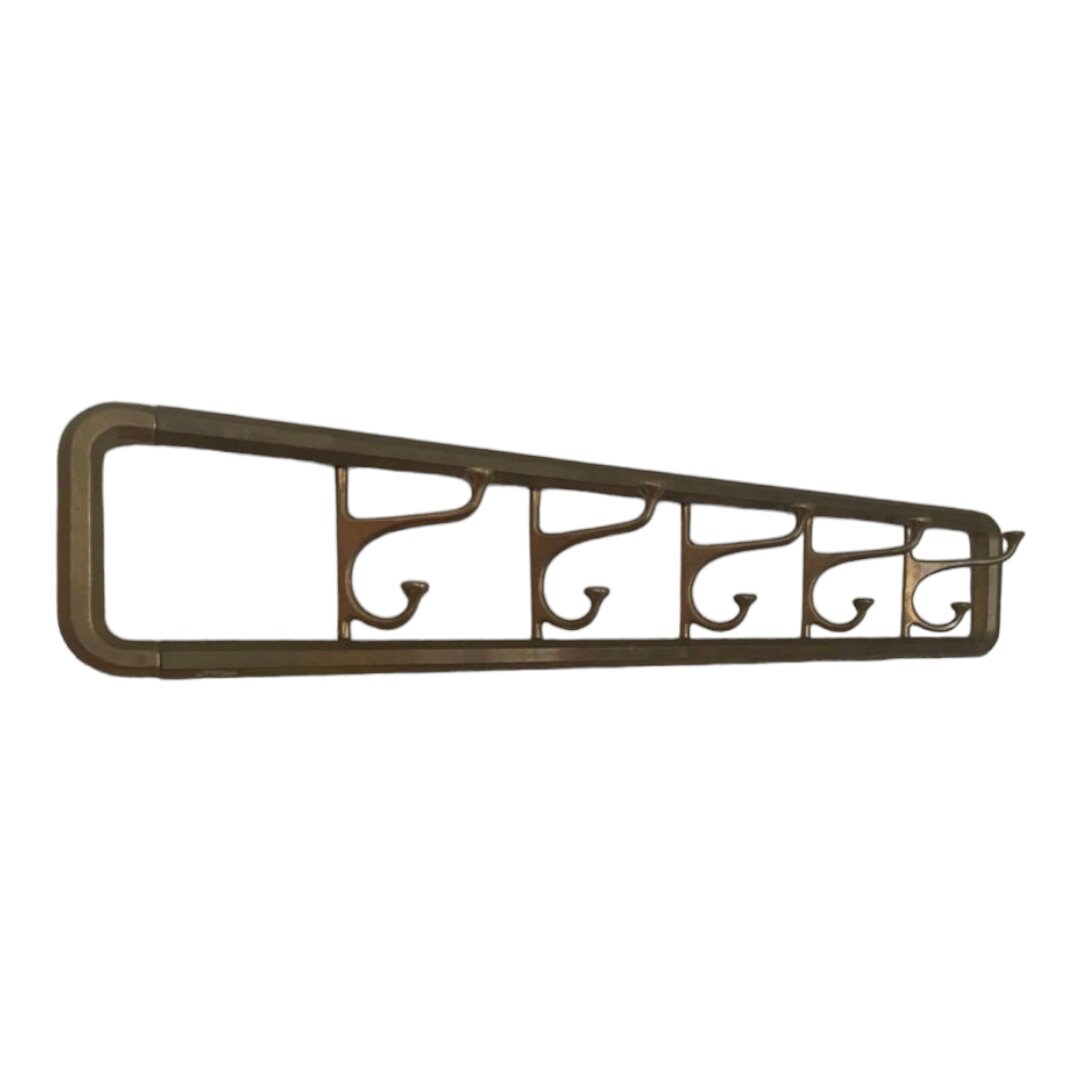 Art Deco Wall Coat Rack. Brass Coat Rack. Art Deco Coat Hanger. - Etsy