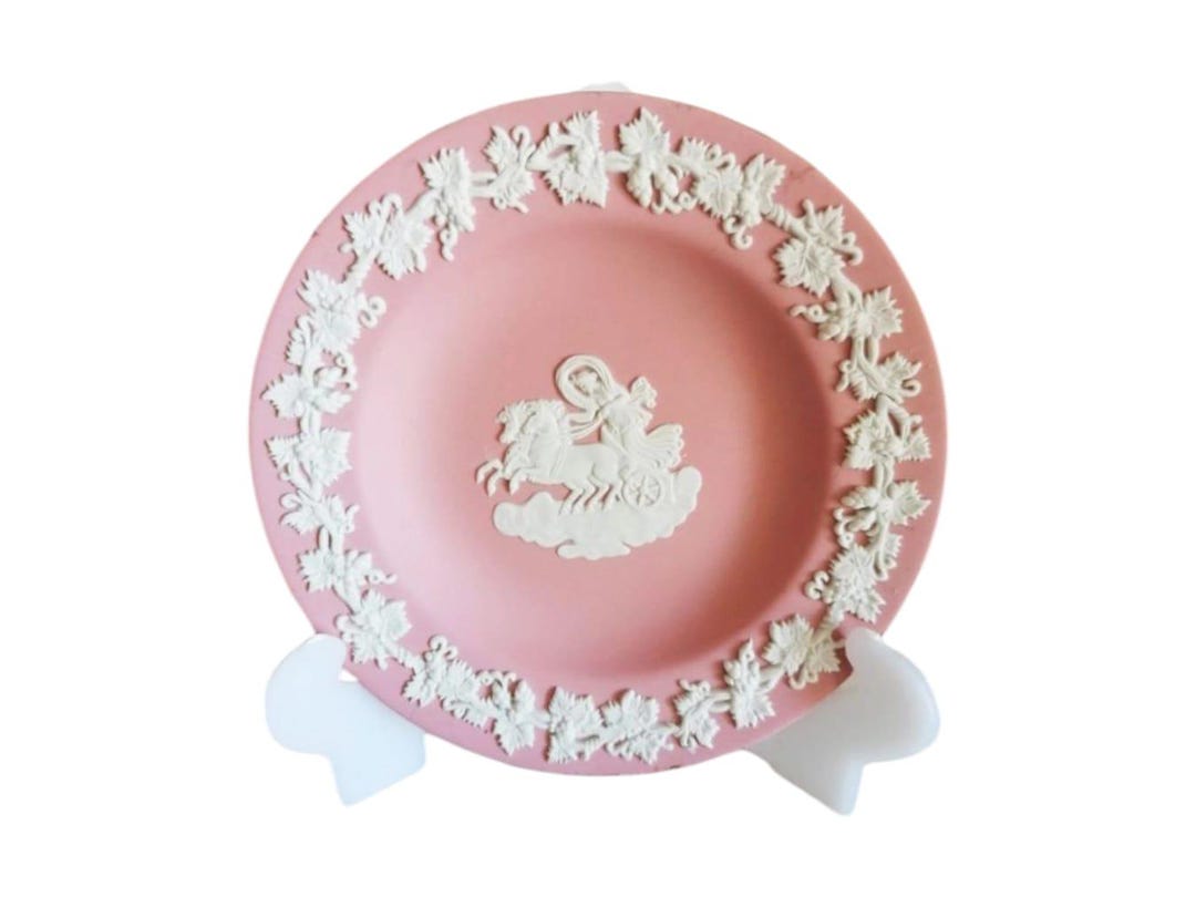Wedgwood Jasperware Pink and White Decorative Plate - Vintage English ...