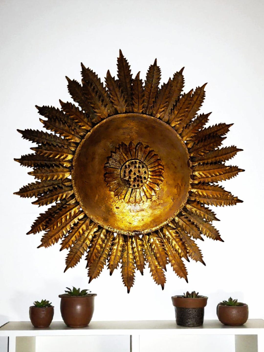 Sun-form Ceiling or Wall Fixture With Openwork Rays — 1950s–60s ...