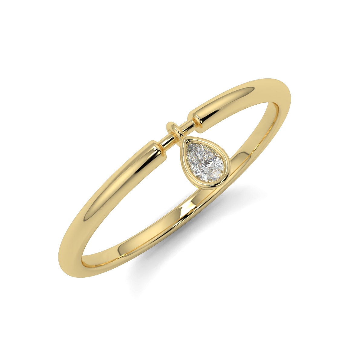 PYRUS RING, 1.80 Gm, 18k Hallmark Gold Ring With Real Diamond With ...