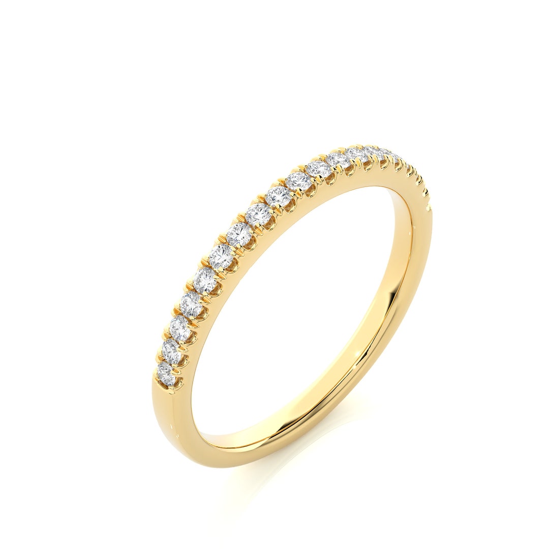 AUSTERE BAND, 2.92 Gram, 18k Hallmark Gold Ring With Real Diamond With ...