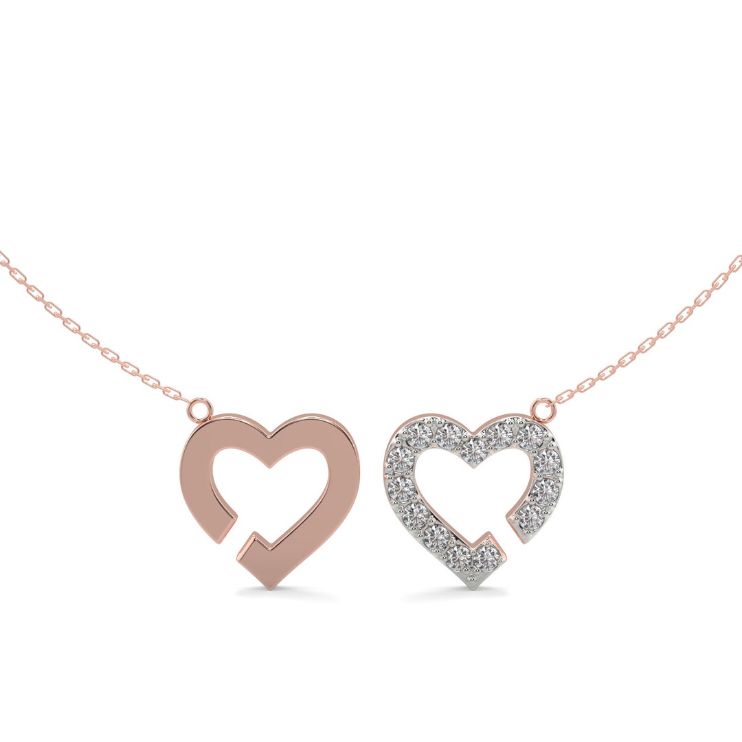 Interlock Heart Necklace, 18k Hallmark Rose Gold Necklace and Quality ...