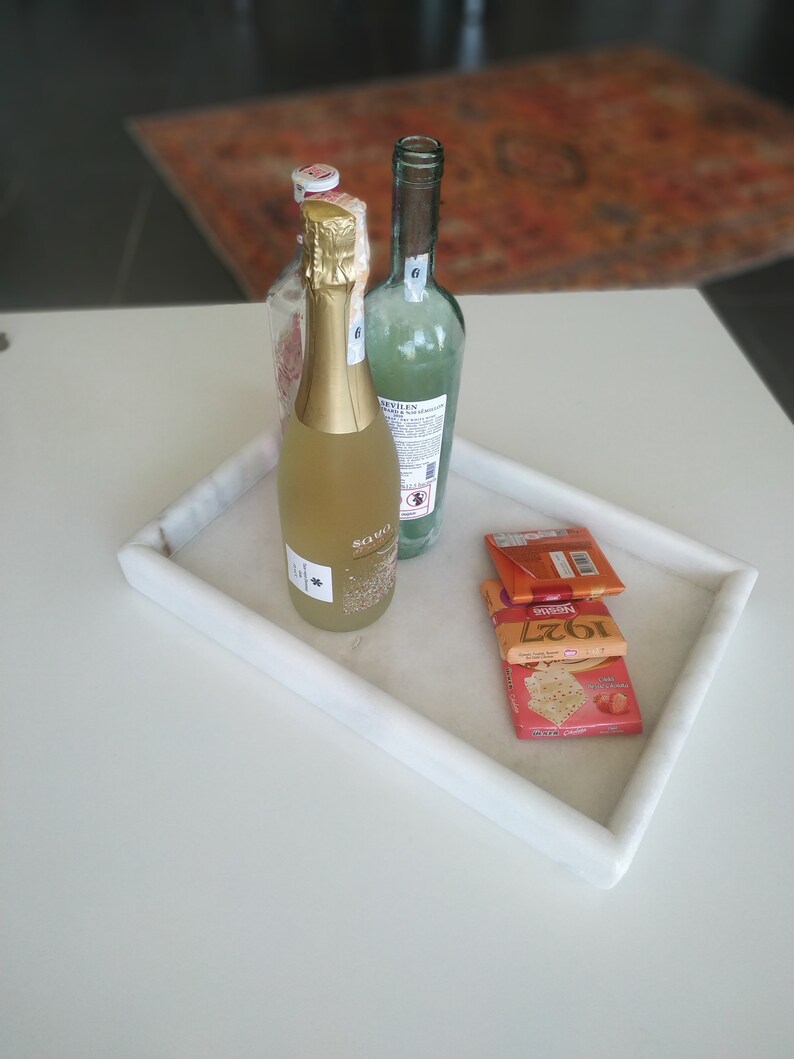 8x16 Marble Tray Rectangle Marble Tray White - Etsy