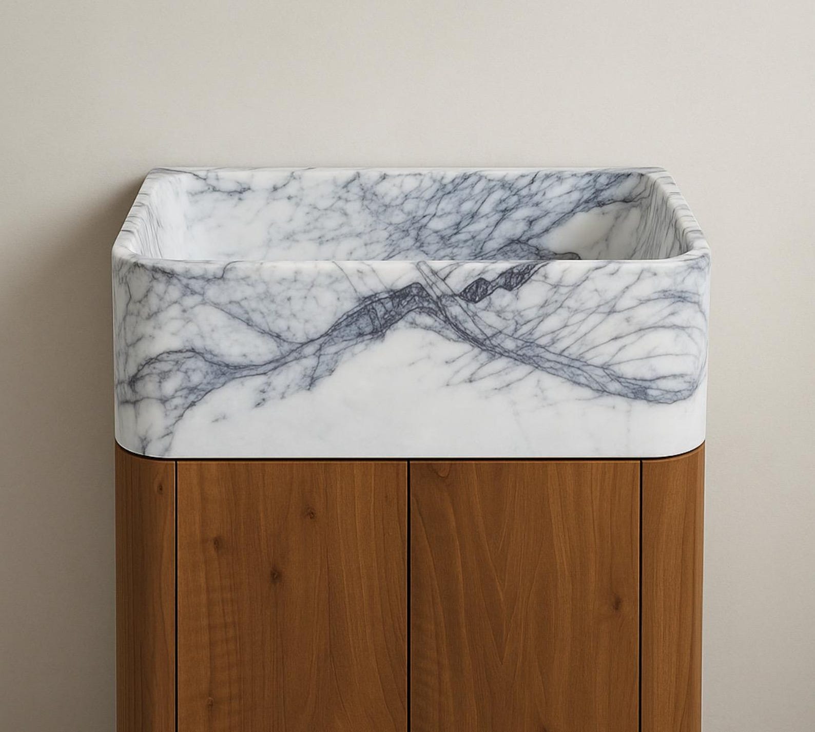 Handmade Solid Wood Floating Vanity: Oak or Chestnut, Push-to-open ...