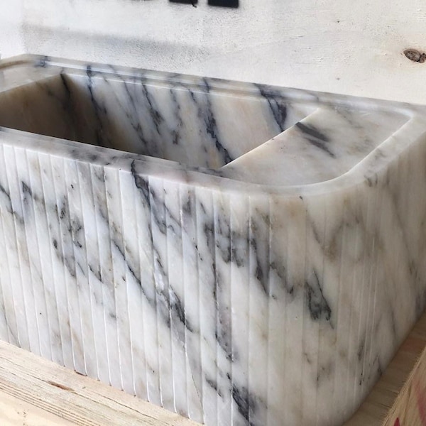 Floating Marble Fluted Vanity - Etsy