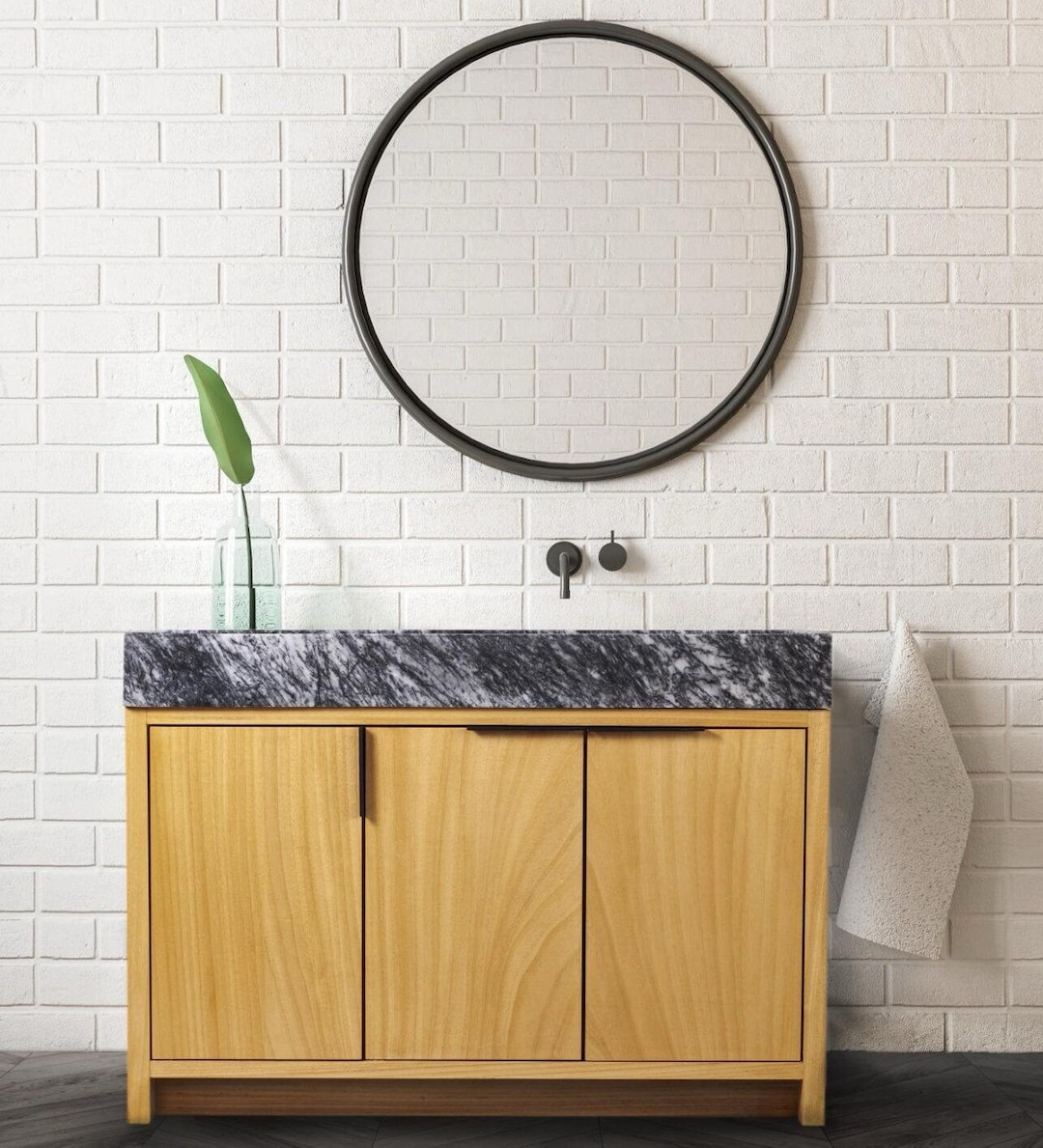 Handmade Solid Wood Bathroom Vanity: Pine, Oak & Chestnut - Etsy