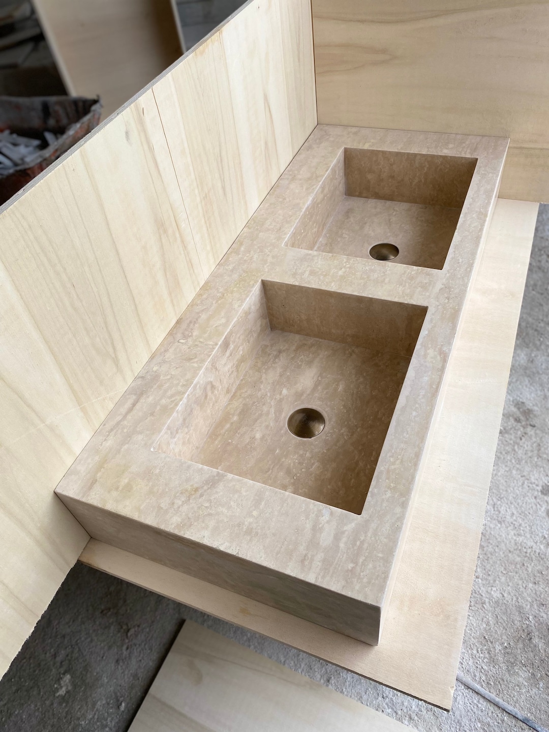 Custom Travertine Basin | Handmade Tone for Bathroom Vanity - Etsy