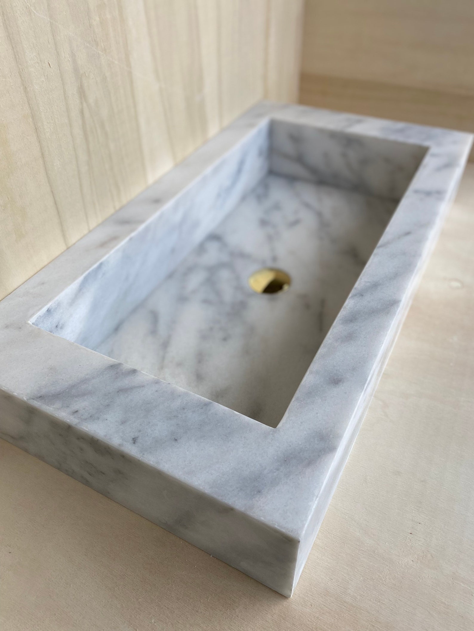 Hand Carved Carrara Marble Sink: Wall Mount Bathroom Vanity - Etsy