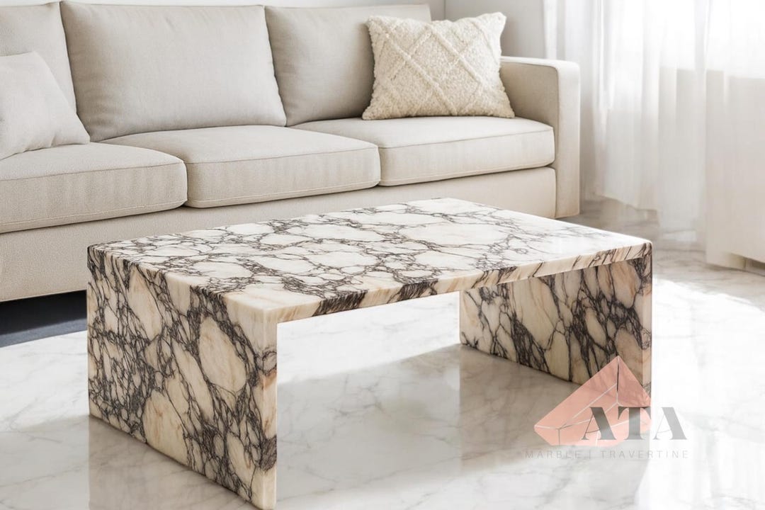 Calacatta Viola Marble Coffee Table Marble Side Table for Living Room ...