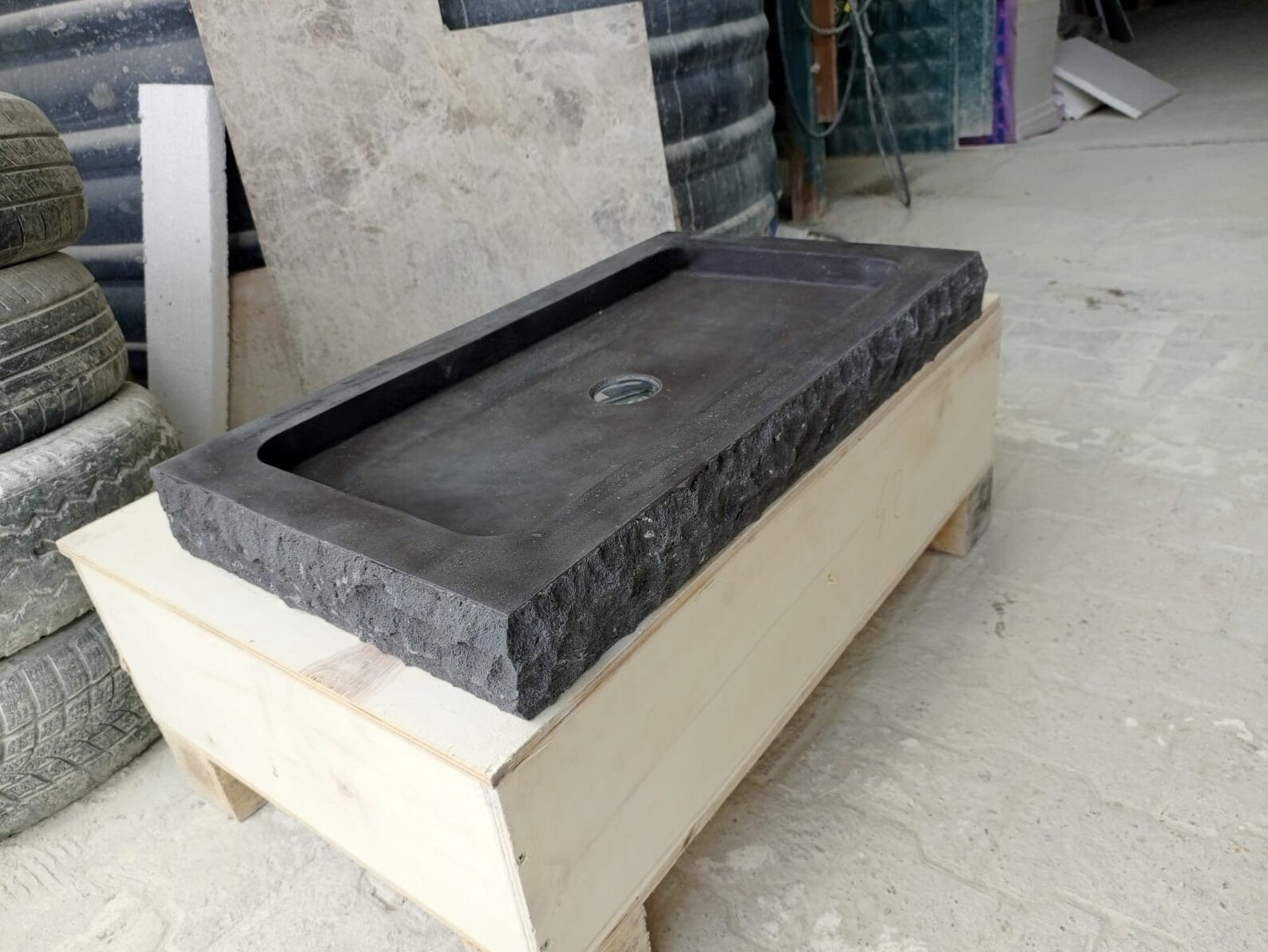 Hand Carved Black Basalt Sink: Rough Edge Vanity Top Marble Sink - Etsy