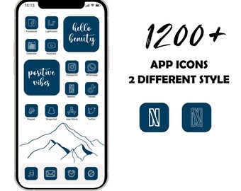 Navy Blue Icon Pack | Etsy