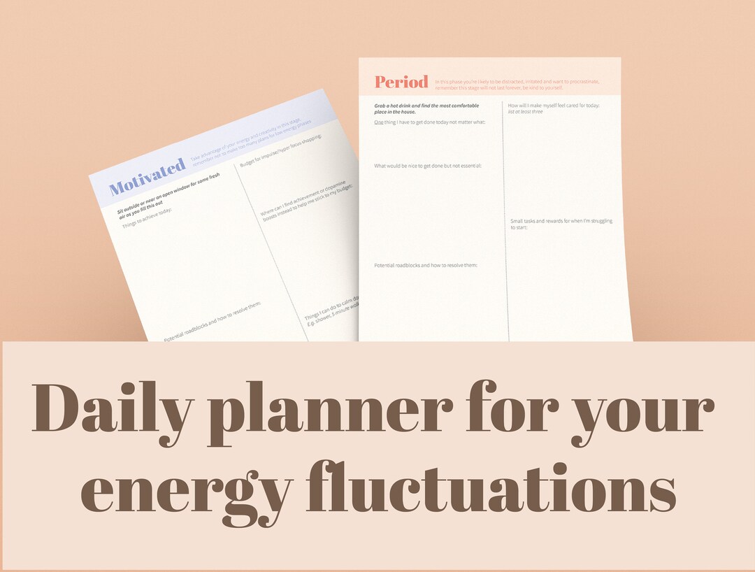 Daily Planner for Different Energy Levels - Etsy